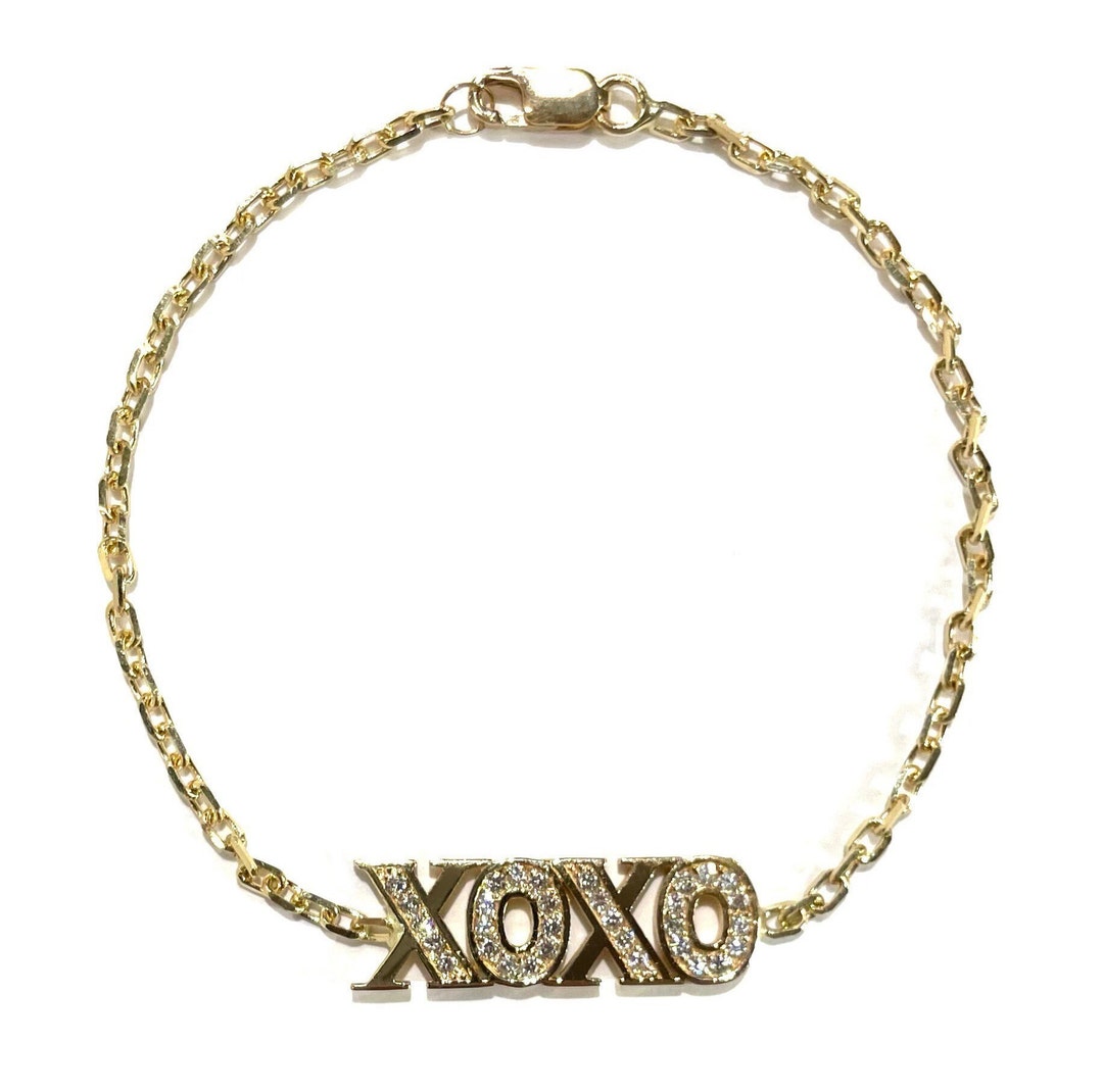 Diamond XOXO Bracelet in 14k Gold - Etsy