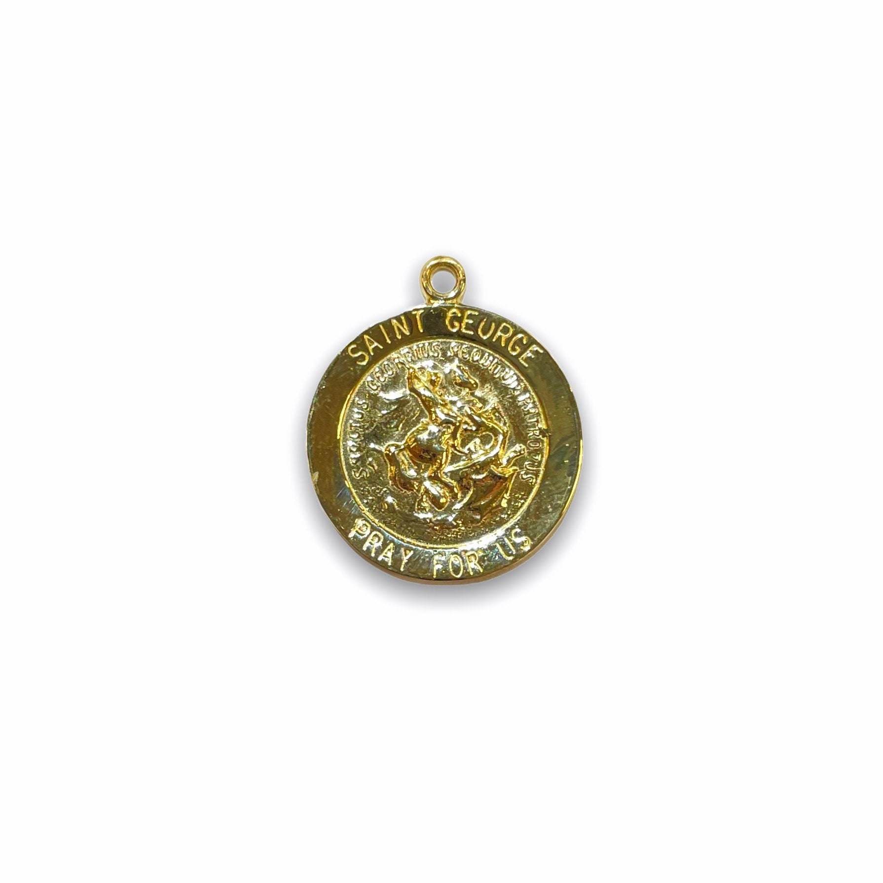 Saint George Medal in 14K Gold | Etsy