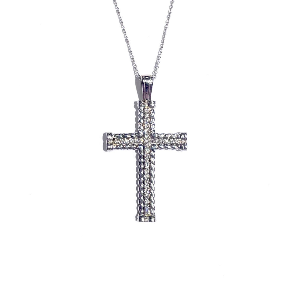 Diamond Twist Cross in 14k Gold - Etsy