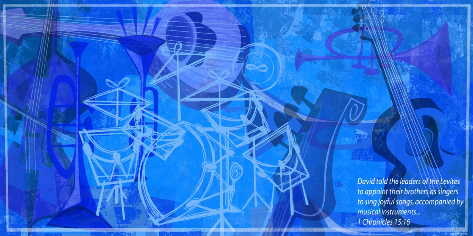 Church Banner Banners Blue Musical Instruments Music - Etsy