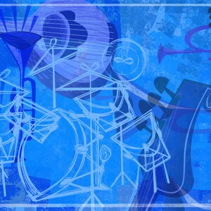 Church Banner Banners Blue Musical Instruments Music - Etsy