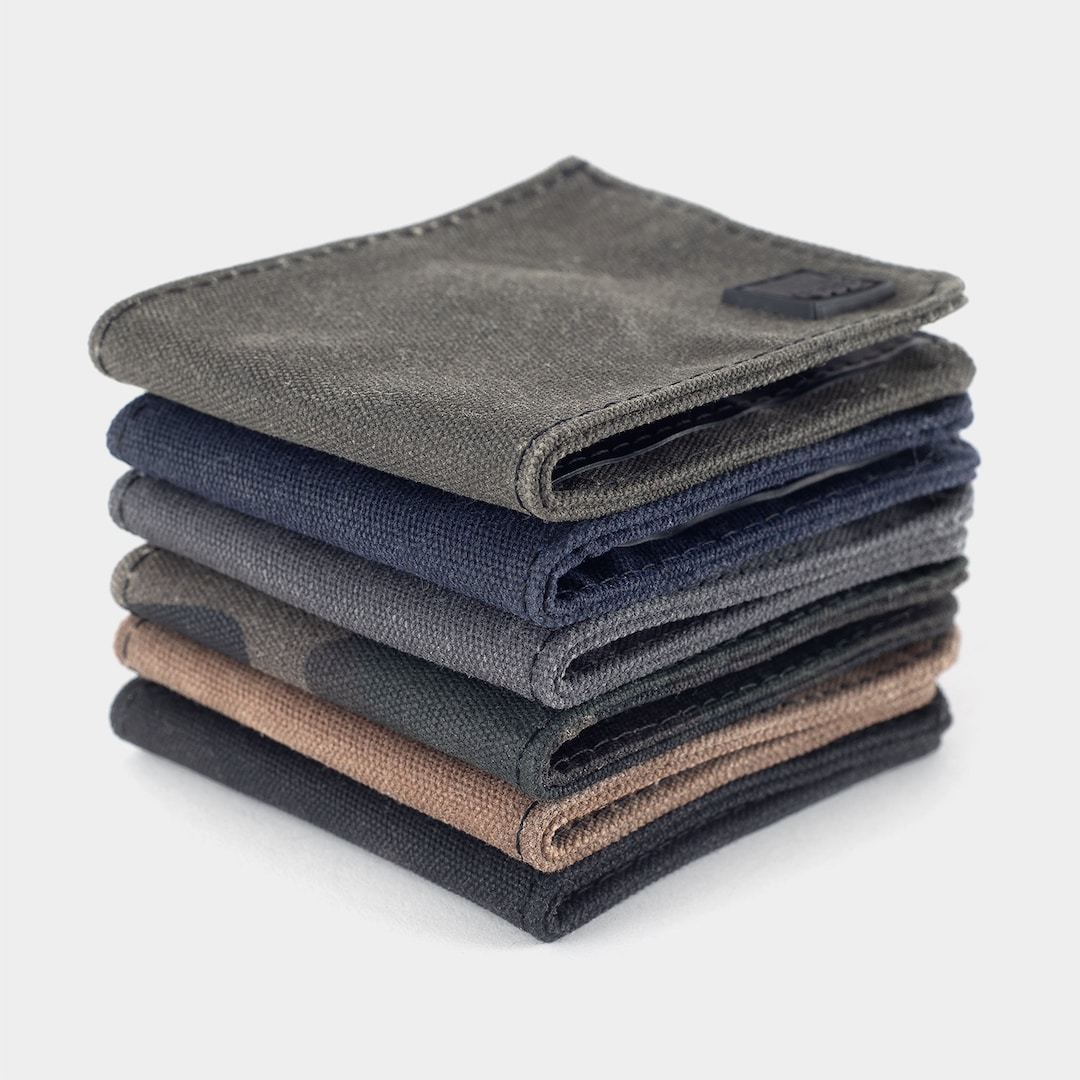 Bi-fold Wallet, Waxed Canvas & Recycled Bike Inner Tubes - Etsy