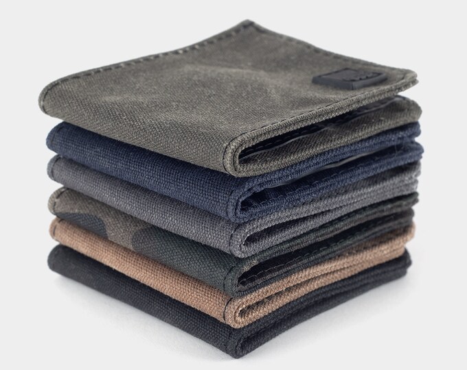 Bi-fold Wallet Waxed Canvas & Recycled Bike Inner Tubes - Etsy