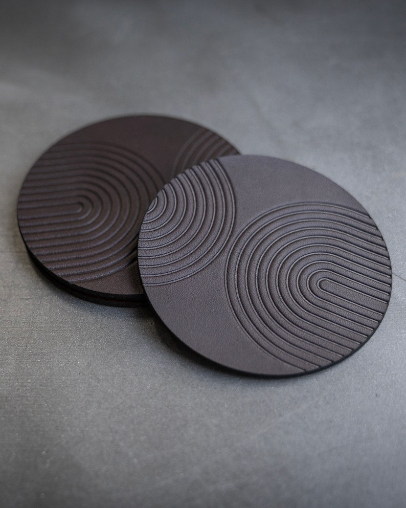 Leather Coasters - Arch Pattern, 4 Pack - Etsy