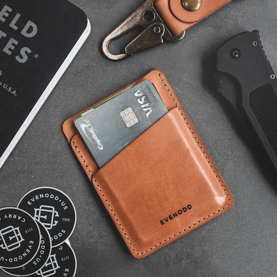 Leather Vertical Slim Wallet | Etsy