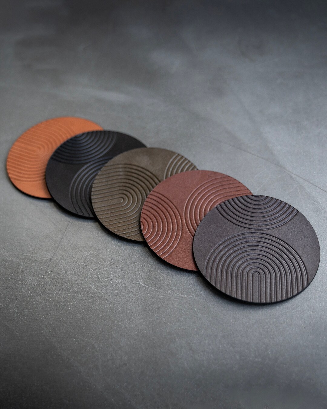 Leather Coasters - Arch Pattern, 4 Pack - Etsy