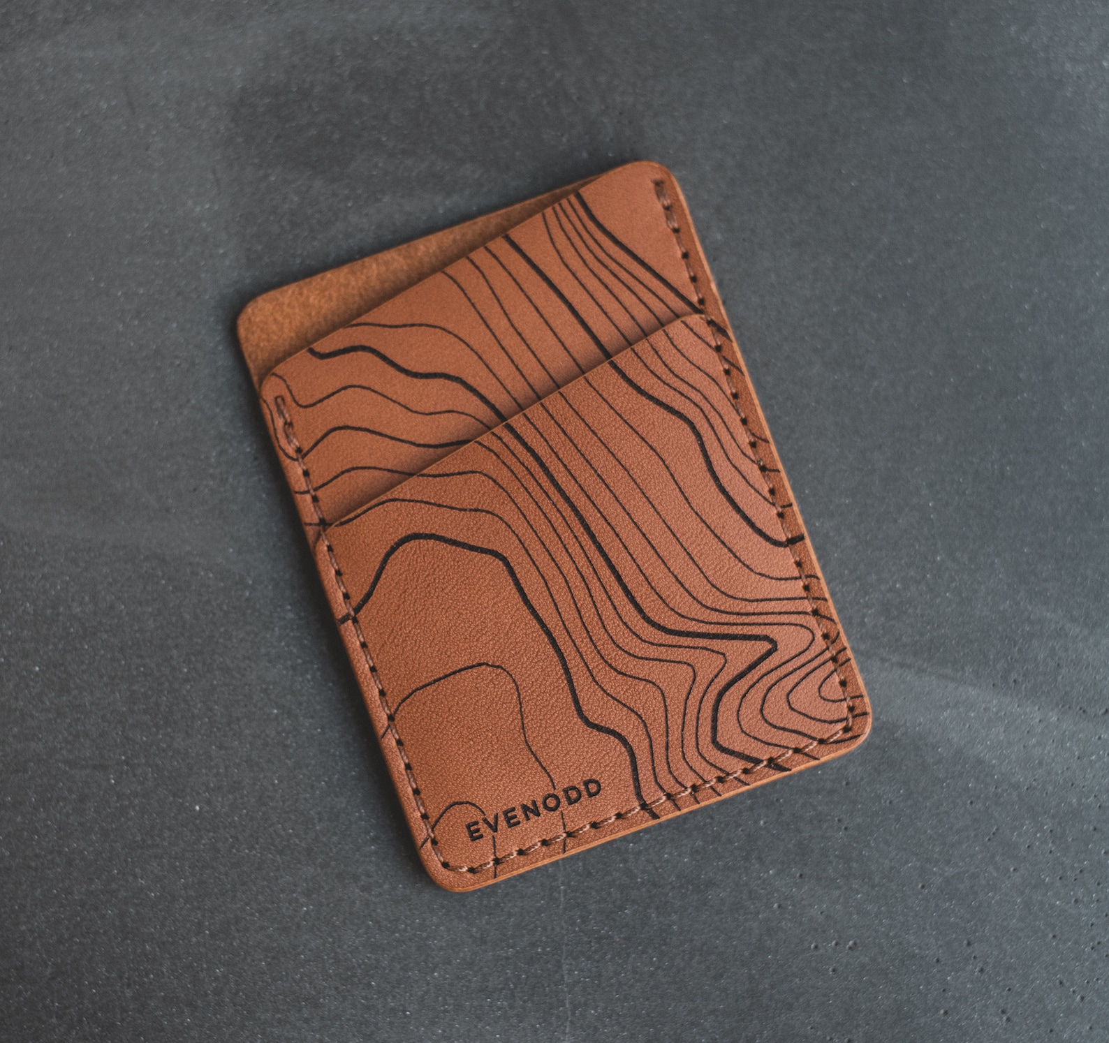 Leather Vertical Slim Wallet Topographic - Etsy