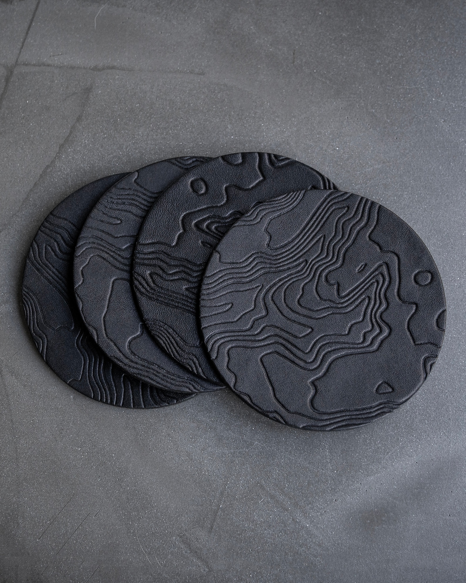 Leather Coasters - Topographic Map Pattern, 4 Pack - Etsy