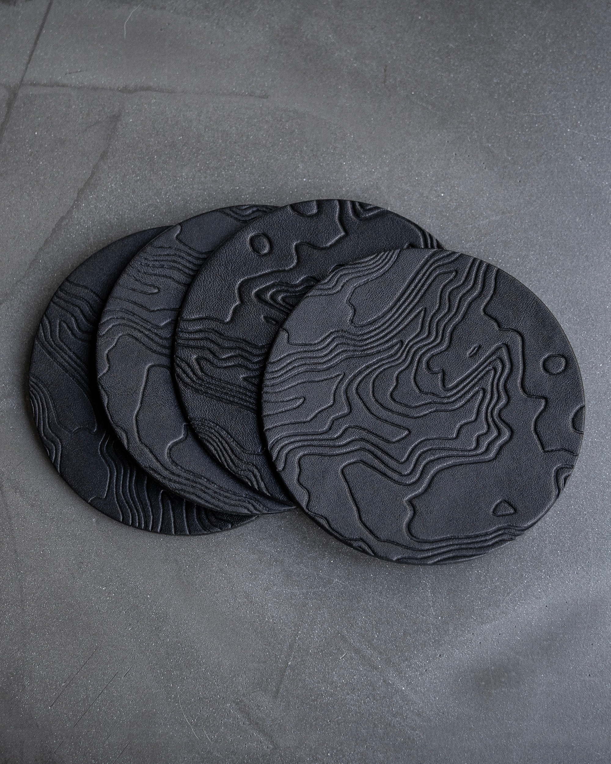 Leather Coasters Topographic Map Pattern, 4 Pack - Etsy