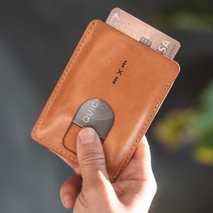 Leather Vertical Slim Wallet - Etsy
