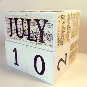 SHEET MUSIC Calendar / One of Kind Gift / Perpetual Wooden Calendar ...