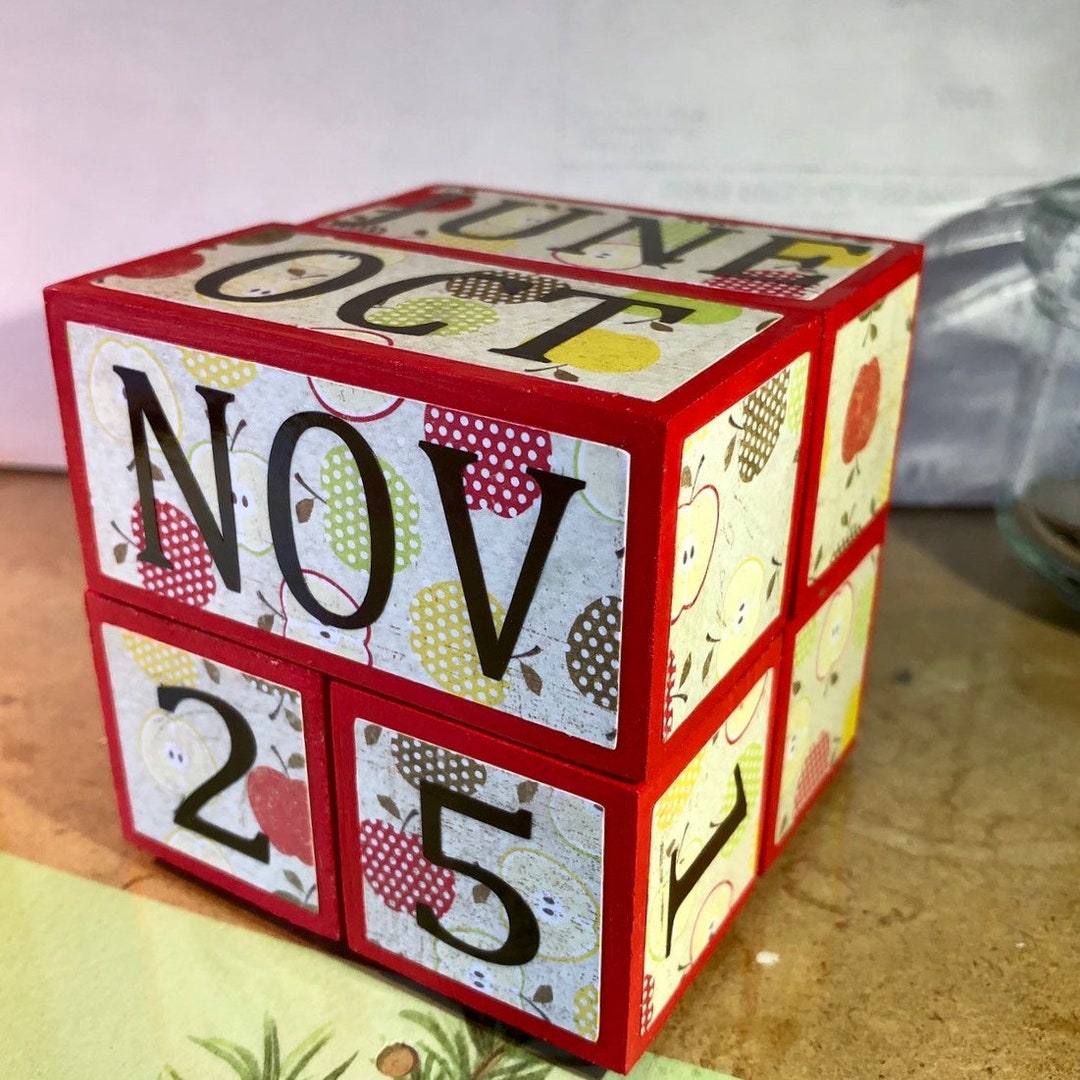 Apples Perpetual Wooden Calendar / Farmhouse Kitchen Window Decor ...