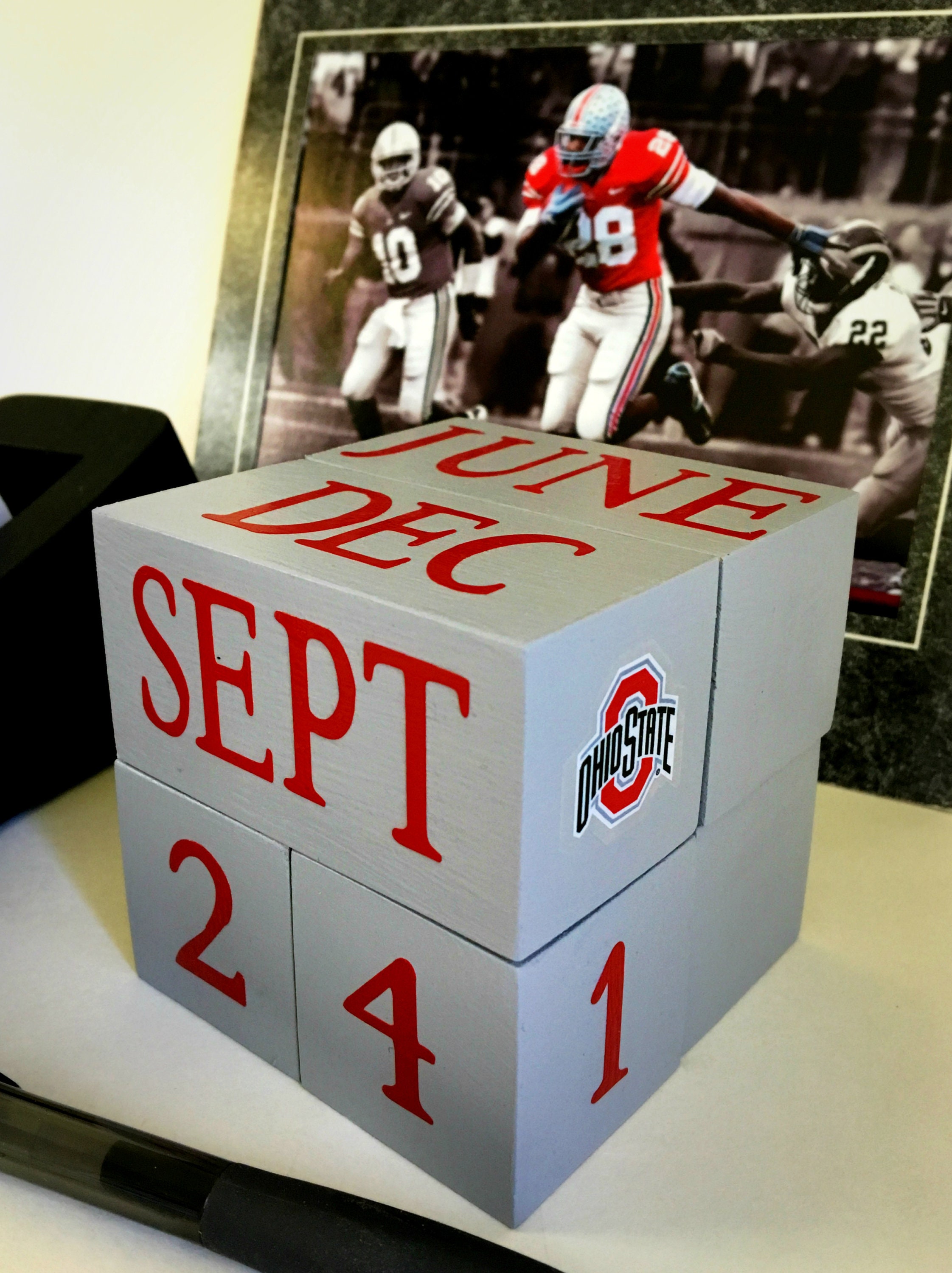 OSU Perpetual Wooden Calendar / Go Bucks / Ohio State Buckeyes / Small ...