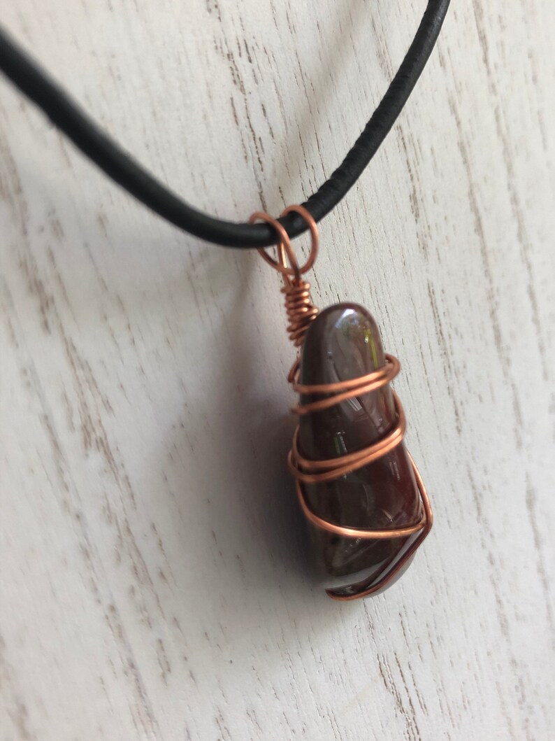 Jasper rainbow Copper Wire Wrapped Stone Pendant. Chakra Stone Necklace ...