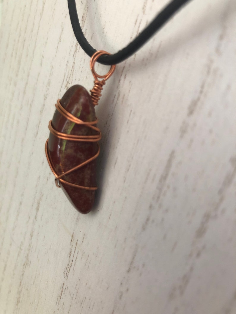 Jasper rainbow Copper Wire Wrapped Stone Pendant. Chakra Stone Necklace ...