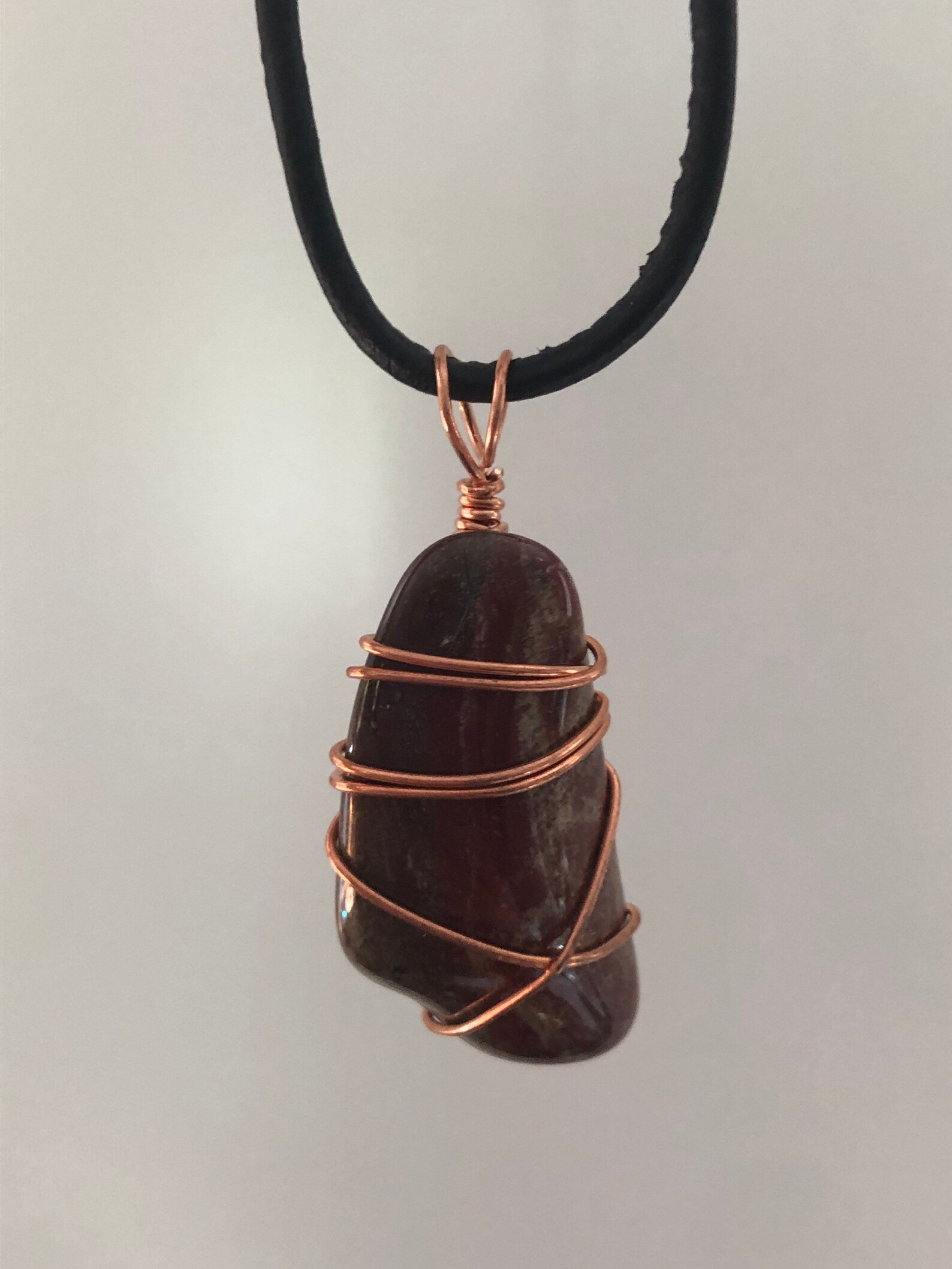 Jasper rainbow Copper Wire Wrapped Stone Pendant. Chakra Stone Necklace ...