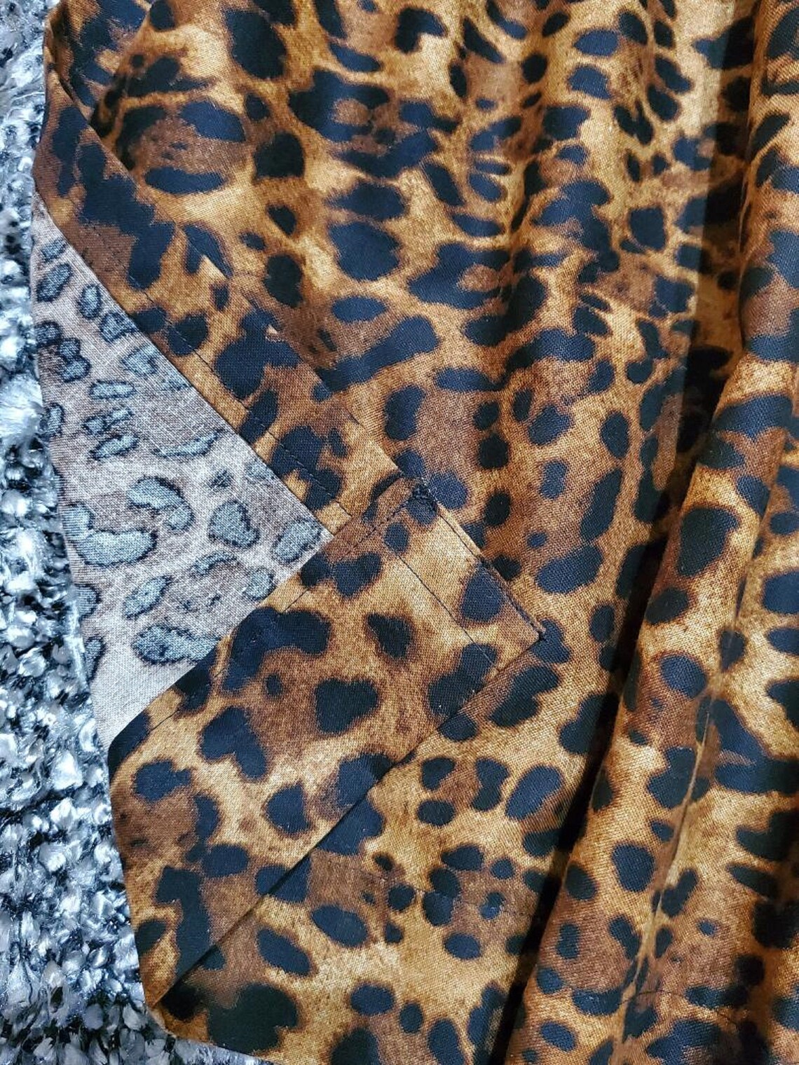 Black Brown Animal Print Leopard Valance Cheetah Curtains - Etsy