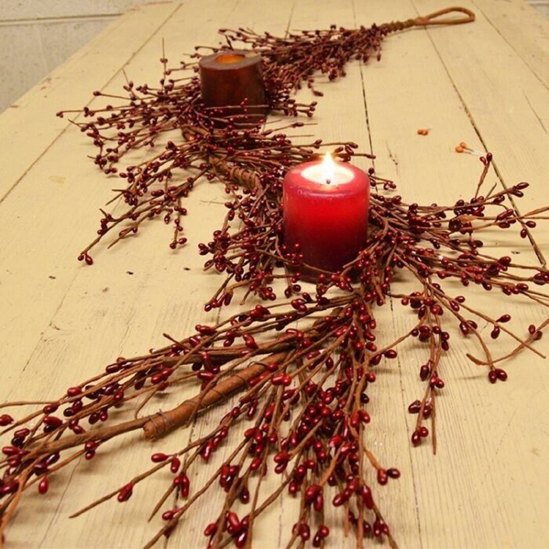Country Primitive Red PIP BERRY GARLAND 48 Christmas - Etsy