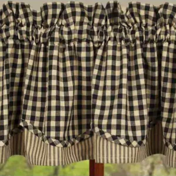 Black Check Valance - Etsy