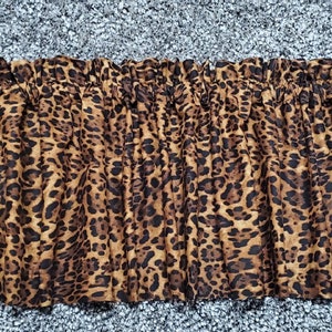 Black Brown Animal Print Leopard Valance Cheetah Curtains Custom Made ...