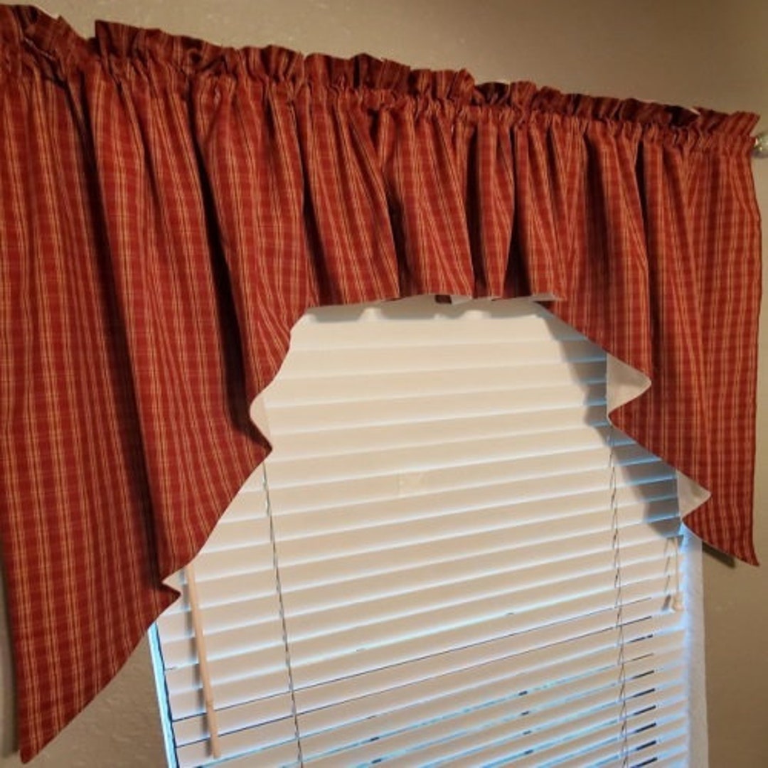 Handmade Primitive Burgundy Plaid Homespun Swags Country - Etsy