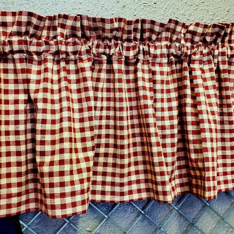 Red Toile Valance - Etsy