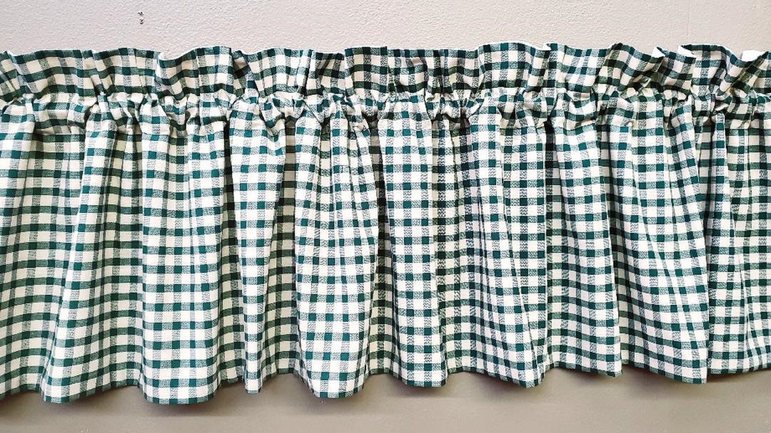 Handmade Country Primitive Green Check Homespun Valance Fully - Etsy