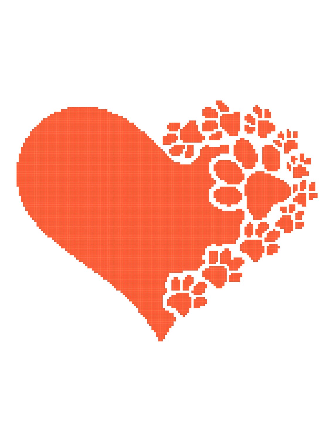 Heart / Paws Graph Blanket Pattern - Etsy