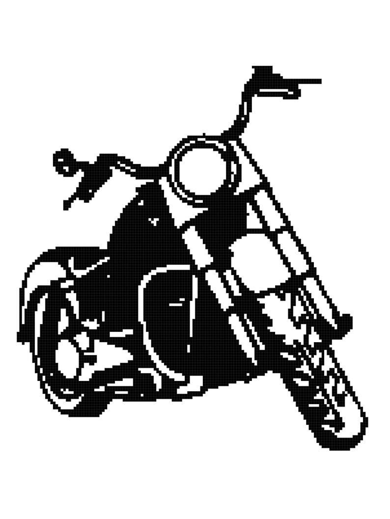 Parked Motorcycle Graph Blanket Pattern - Etsy Canada