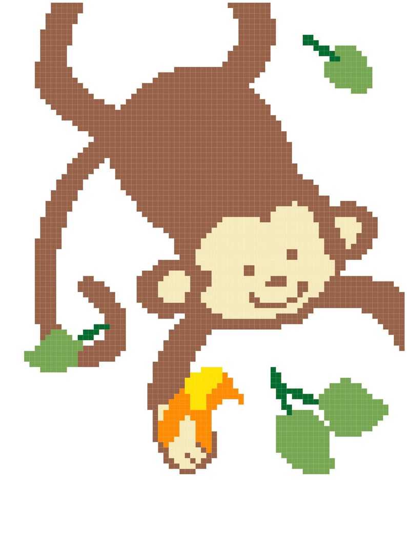 Monkey Baby Blanket Graph Pattern - Etsy