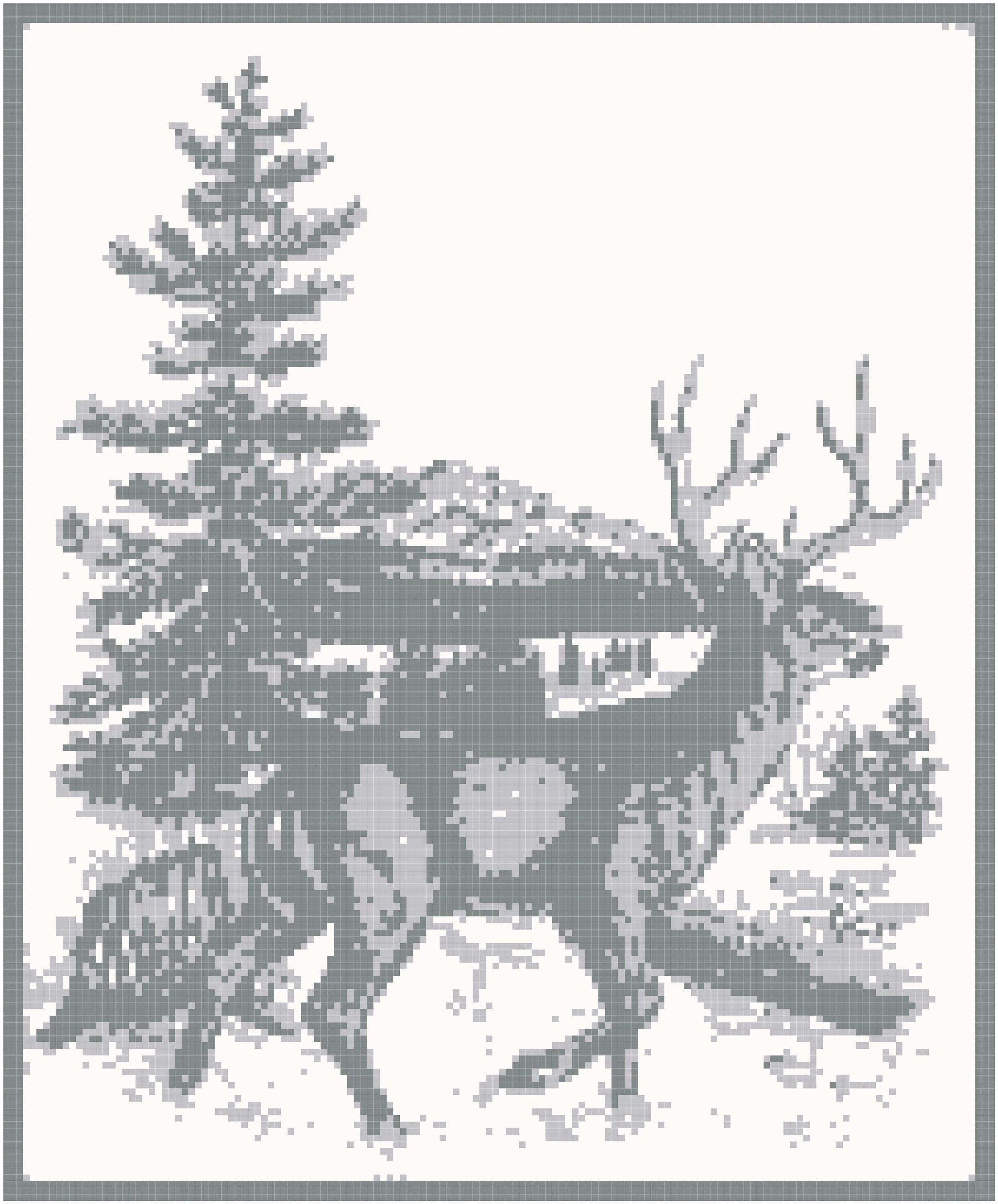 Deer in Forest Graph Blanket Pattern - Etsy