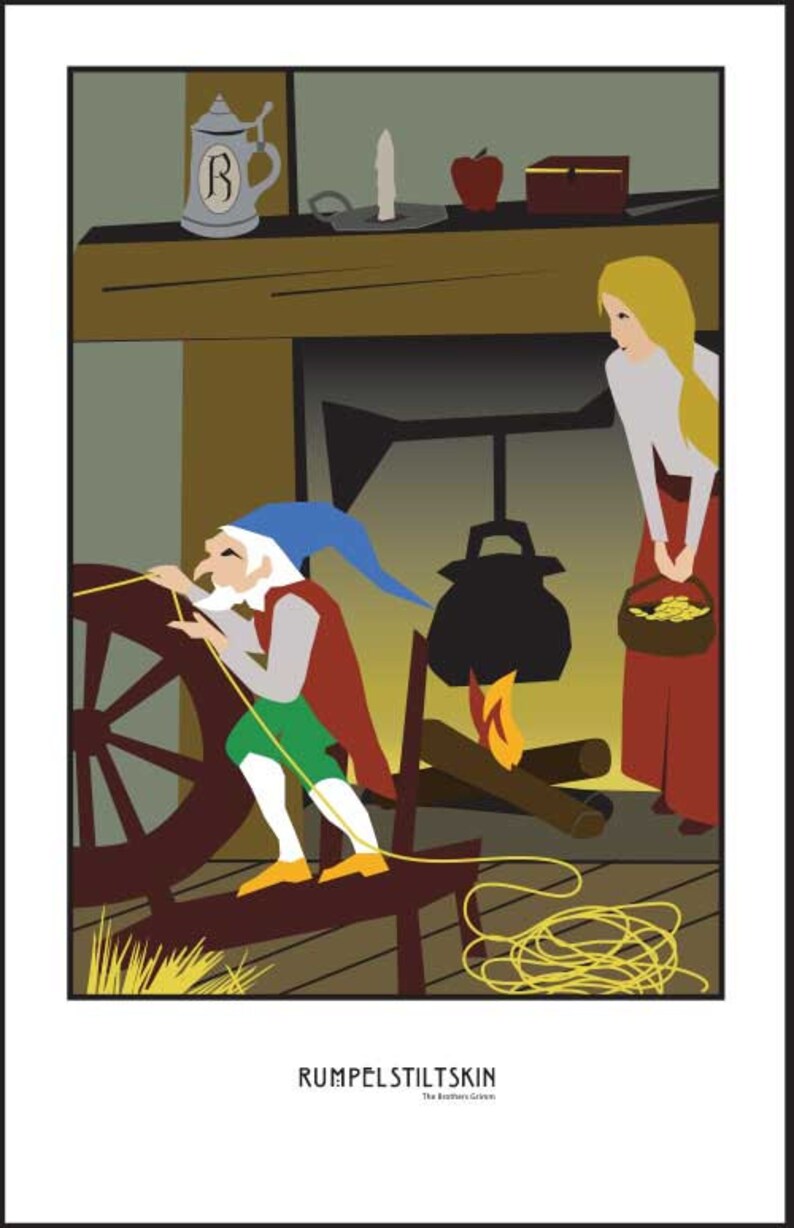 Rumplestiltskin-grimm's Fairy Tale-children's Art - Etsy