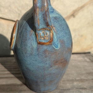 Oil or Vinegar Pottery Jug in Denim Blue With Medallion With Cork, by ...