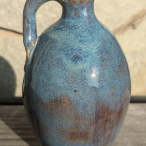 Oil or Vinegar Pottery Jug in Denim Blue With Medallion With Cork, by ...