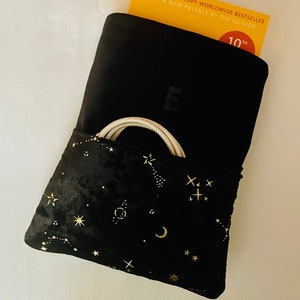 Black Velvet Book Sleeve Sun, Moon and Stars Jacket Protector With ...