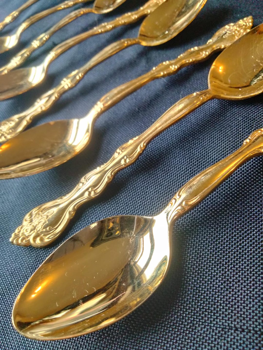 8 International Silver Golden Interlude Teaspoons - Etsy