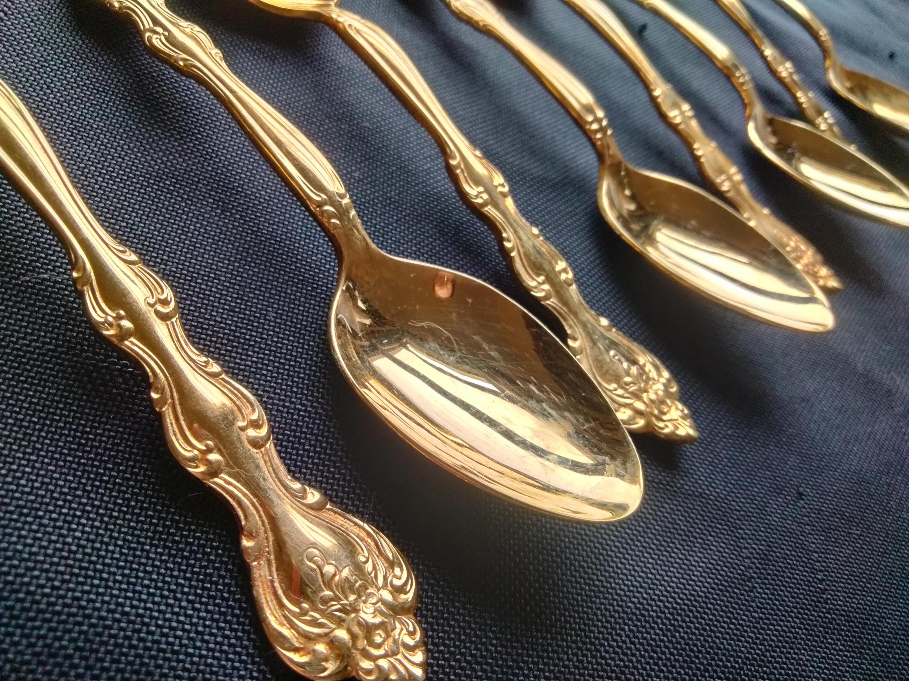 8 International Silver Golden Interlude Teaspoons - Etsy
