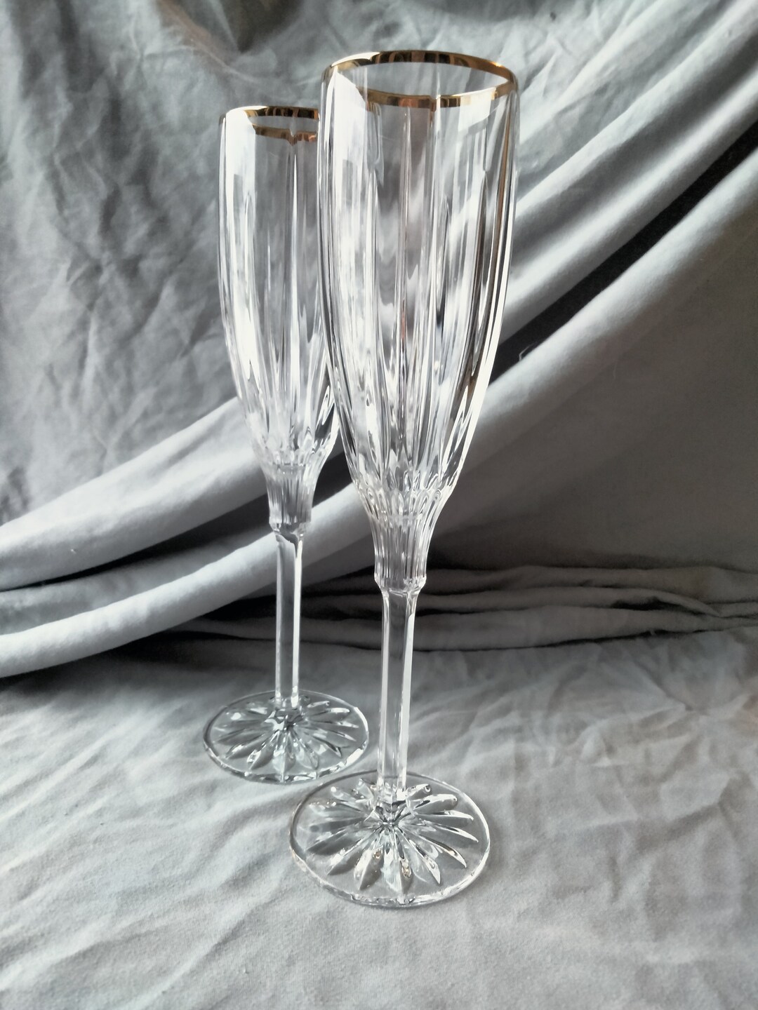 2 Gorham Sundance Gold Champagne Flutes - Etsy