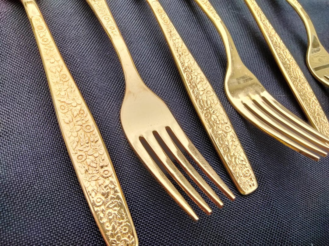 6 International Silver Golden Spring Garden Dinner Forks - Etsy
