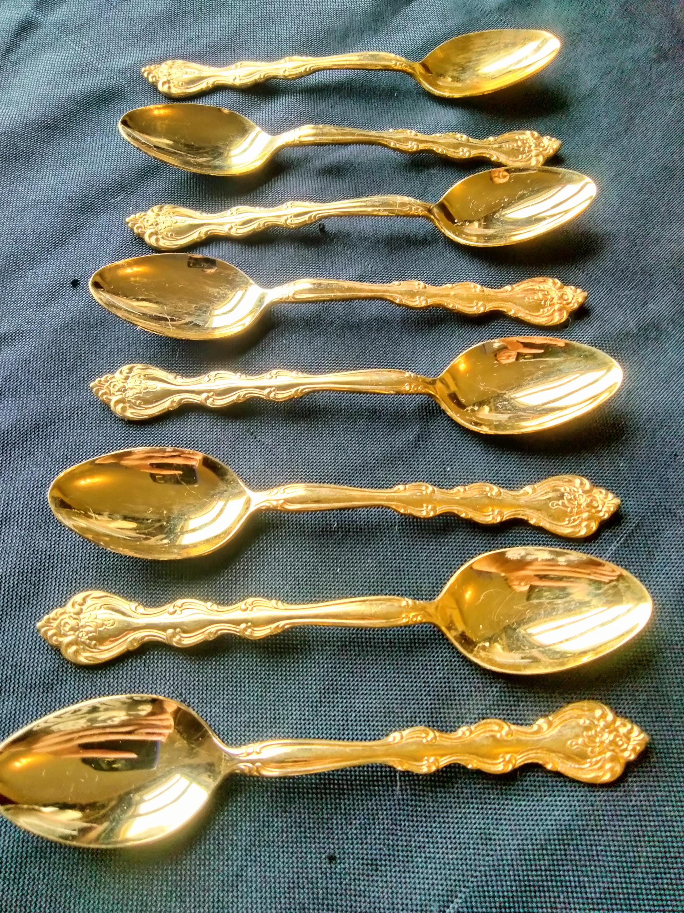 8 International Silver Golden Interlude Teaspoons - Etsy