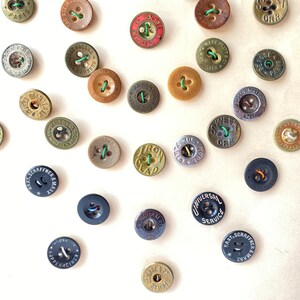 50 Work Clothes Buttons Vintage 1900s Brass Black Overalls Depose Paris ...