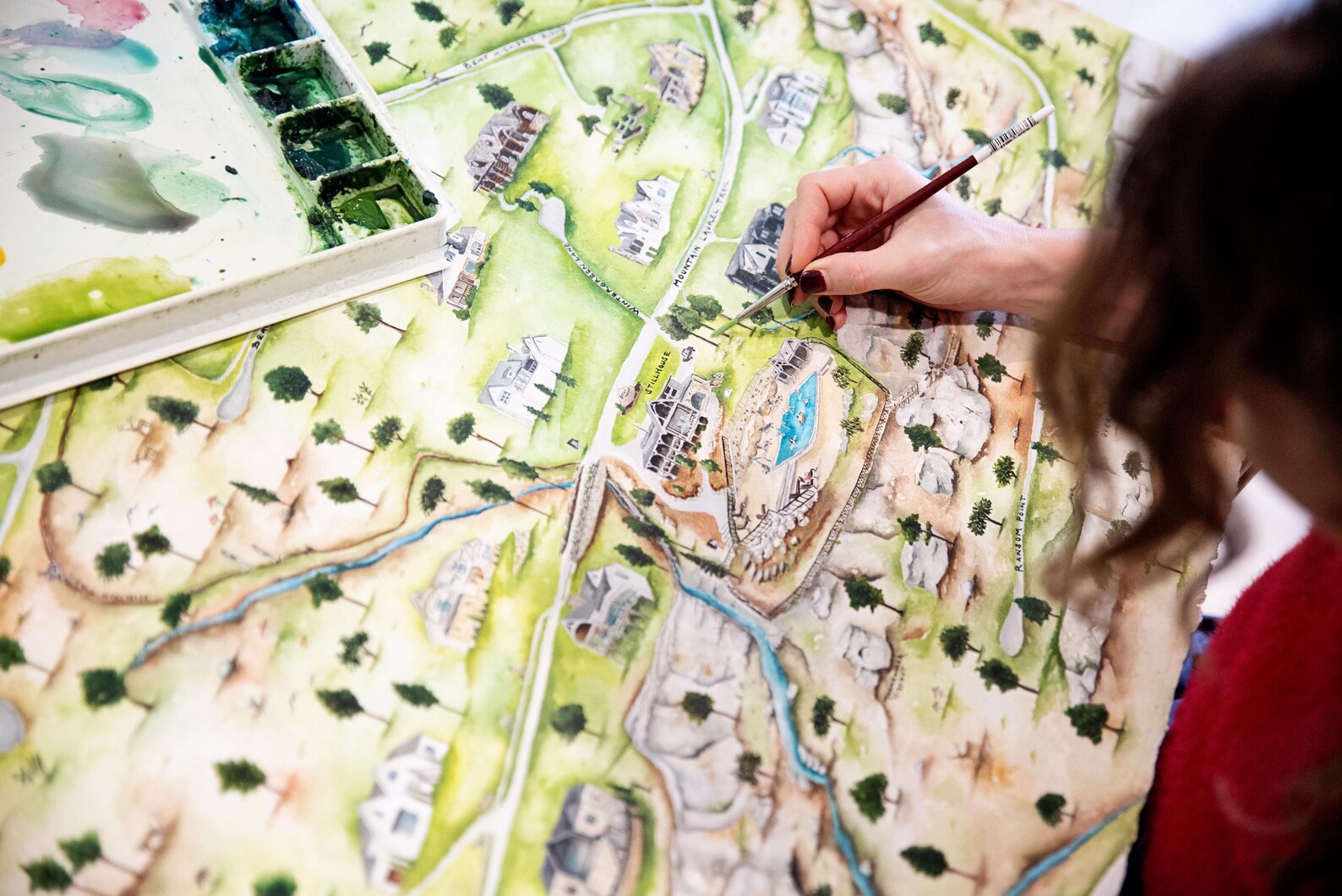 Watercolor Property Map Painting: Custom Estate Heirloom Art - Etsy