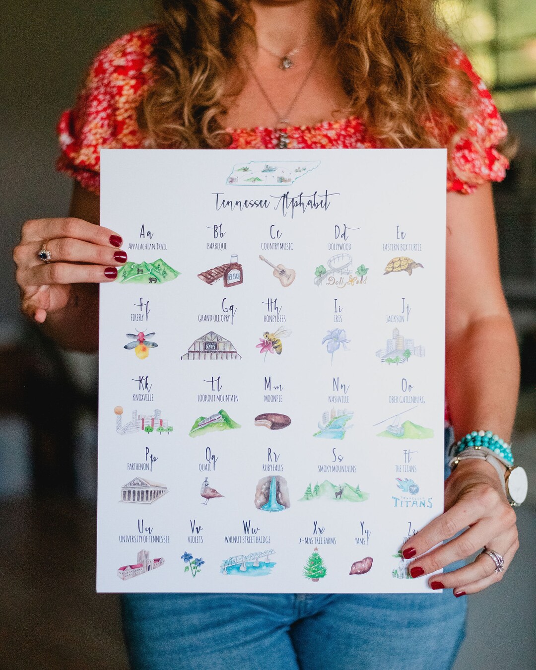 Tennessee Alphabet Digital Download 16 X 20 Printable File Tennessee ...