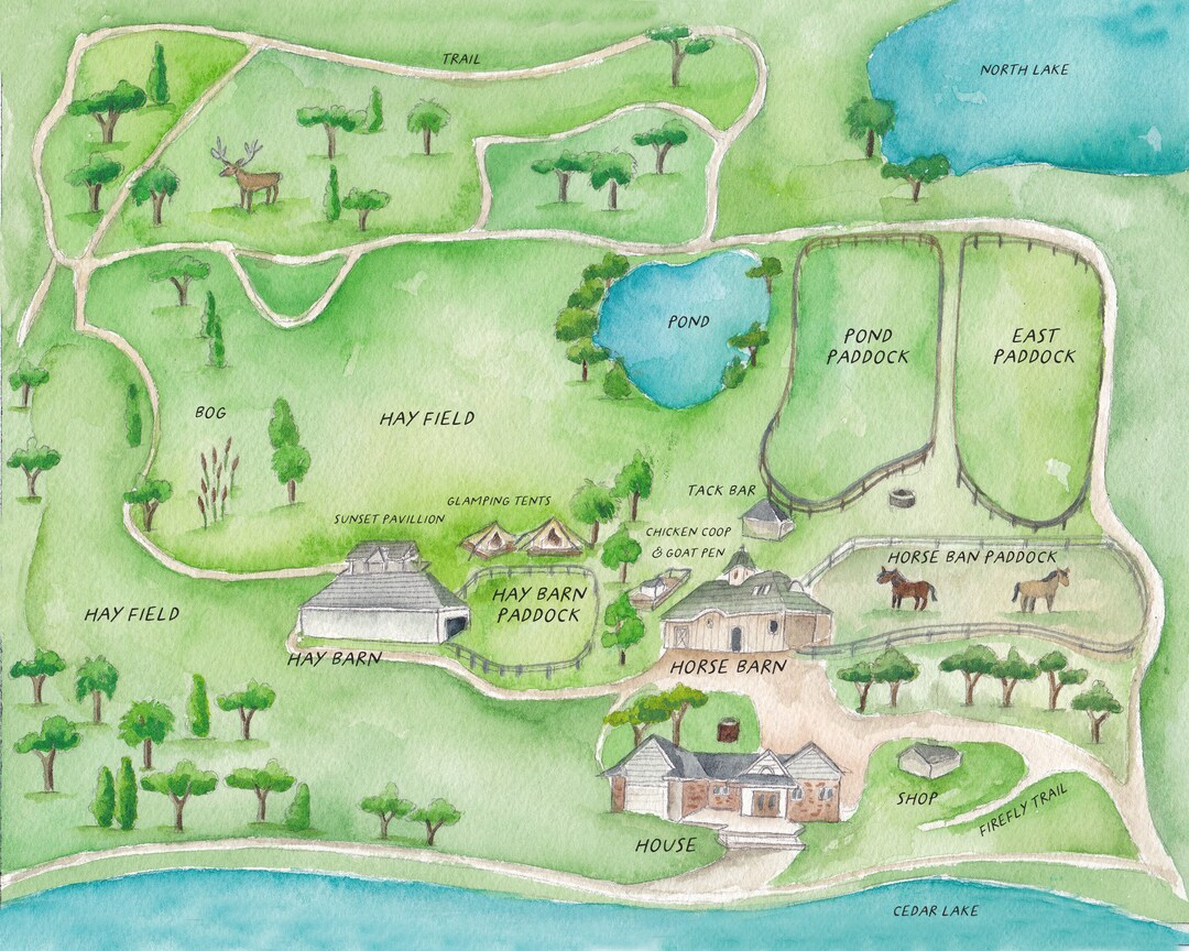 Custom Property Map- Custom Venue Map- Christmas Tree Farm Map- Airbnb ...