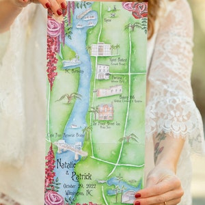 Watercolor Map Wedding Invitations Custom Trifold Map Invitations ...