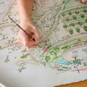 Custom Watercolor Property Map Heirloom Property Map Painting Farm Map ...