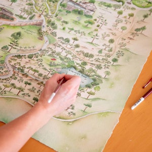 Heirloom Property Map Heirloom Property Map Custom Watercolor Property ...