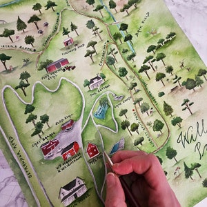 Heirloom Property Map Custom Watercolor Map Property Map Watercolor ...