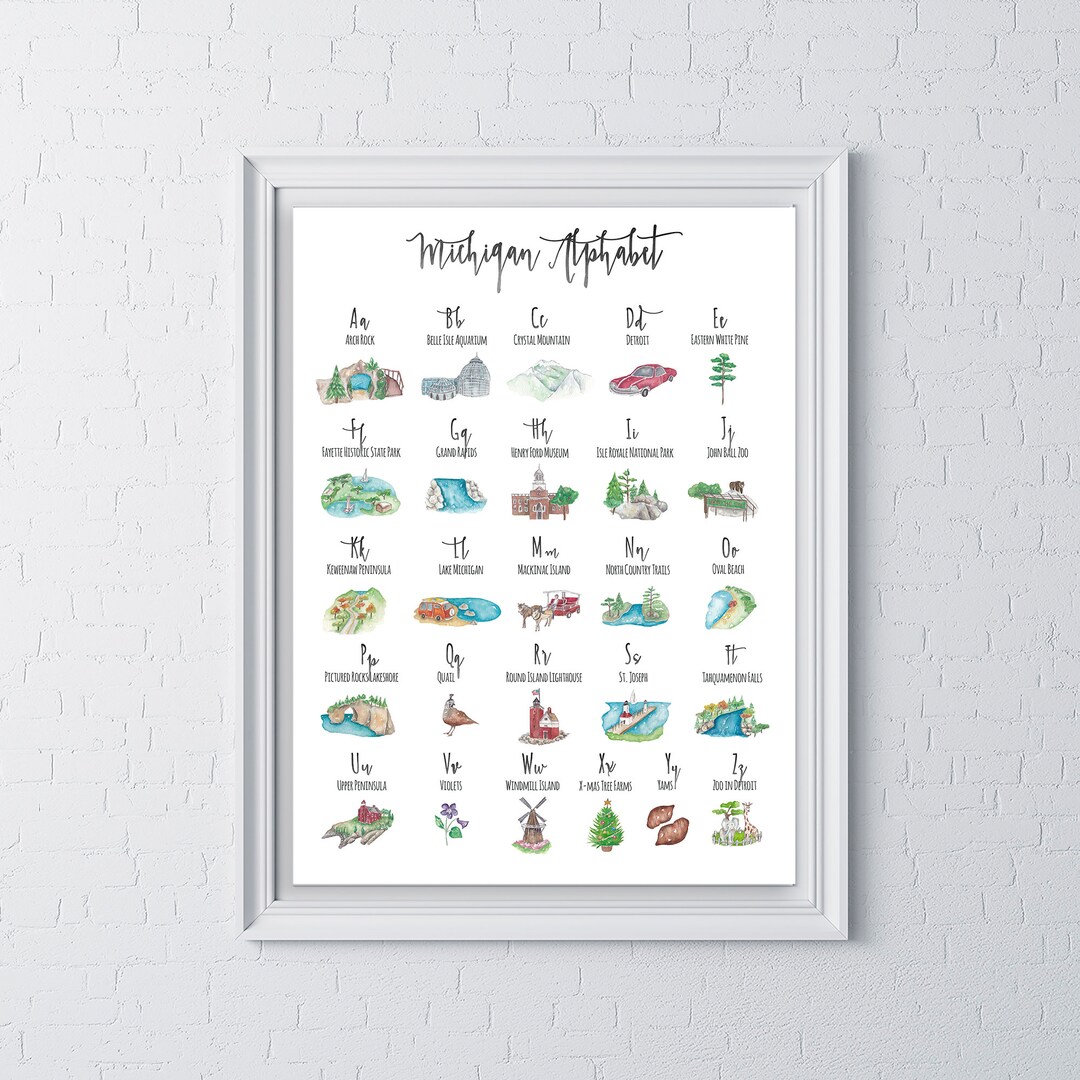 Michigan Alphabet Digital Download 8 X 10 Printable File Michigan ...