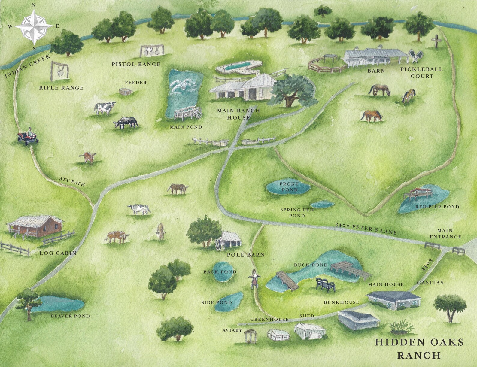 Property Map Artwork- Map for Venue, Ranch, Resort, Vineyard - Etsy